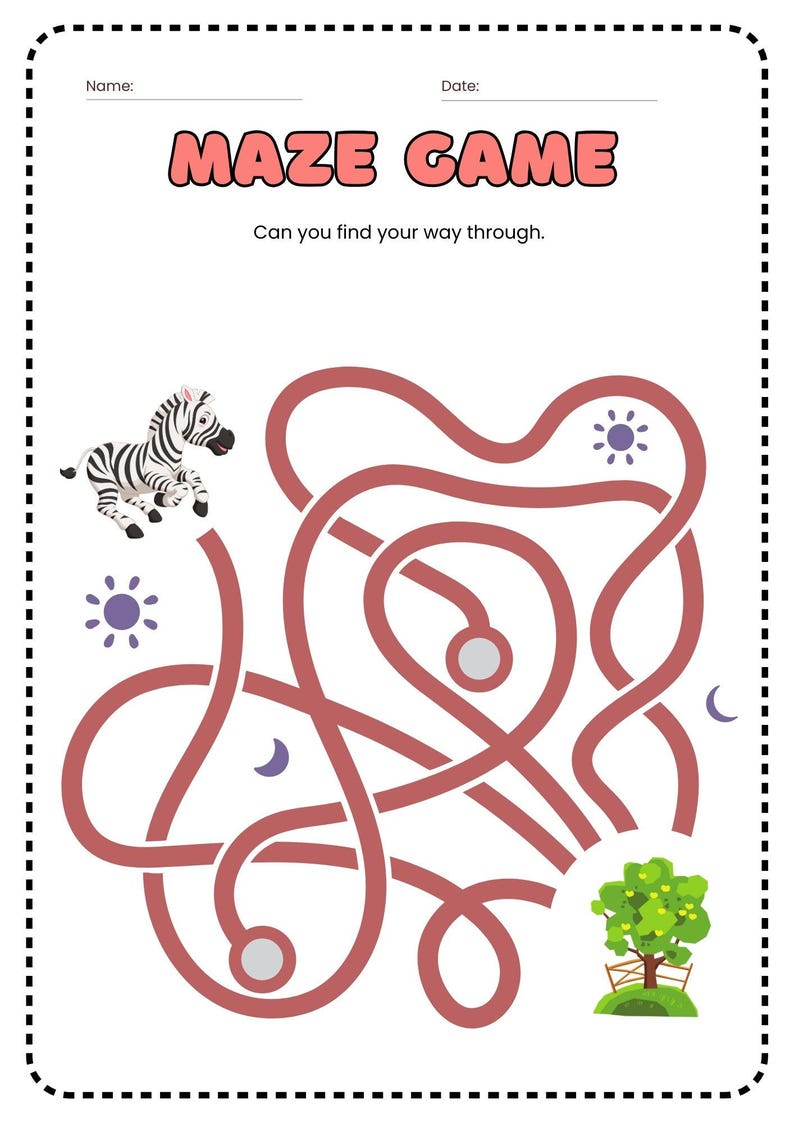 Kids Fun Maze Game - Etsy