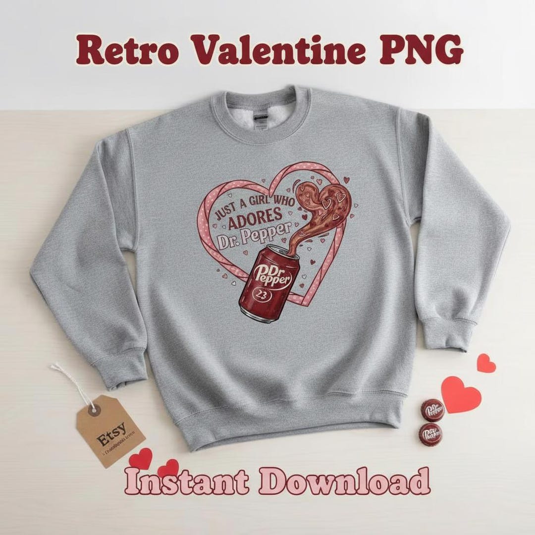 Retro Valentine Soda Girl PNG for Sublimation & T Shirt Design, Vintage ...