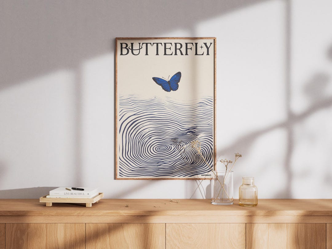 Butterfly Effect Nature Wall Art, Butterfly Decor, Minimalist Poster ...