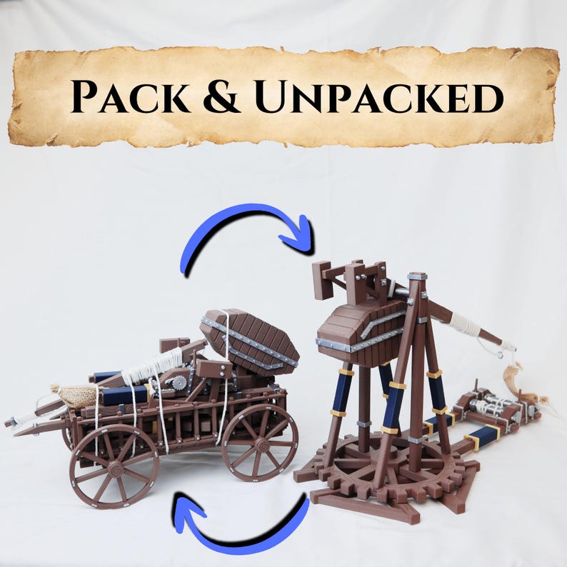 3D Printed Medieval Siege Engine Set: Trebuchet, Ram, Onager, Scorpion ...