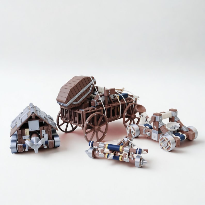3D Printed Medieval Siege Engine Set: Trebuchet, Ram, Onager, Scorpion ...
