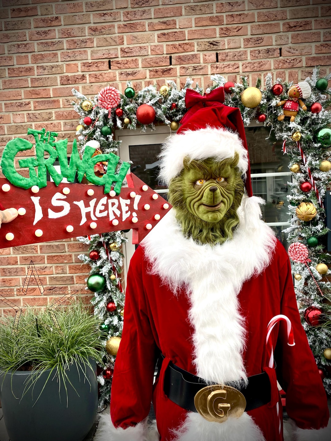 Grinch Santa Suit Santa Claus Costume - Etsy