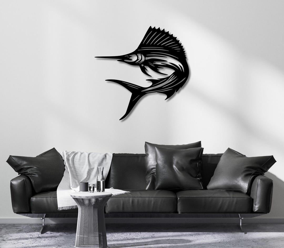 Swordfish Metal Wall Art | Unique Home Decor | Nautical Wall Sculpture ...