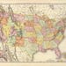1893 Vintage United States Map Print: Historical US Wall Decor (digital ...