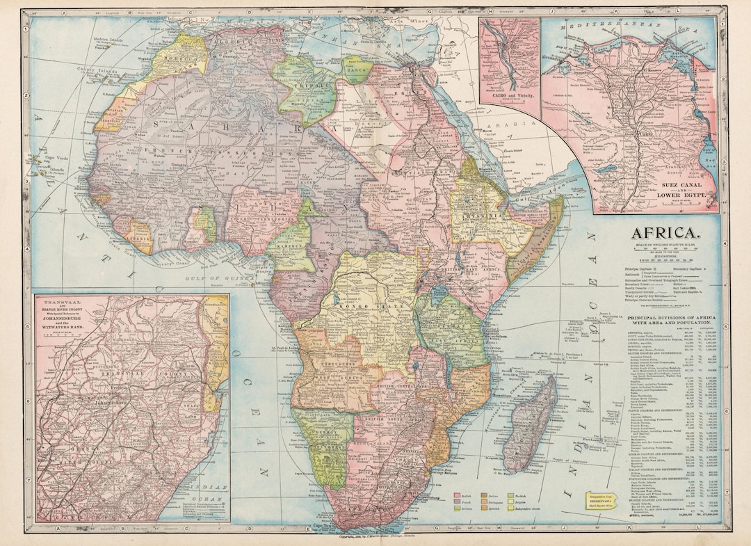 1800s Africa Map: Historical Continent Art Print (digital Download - Etsy