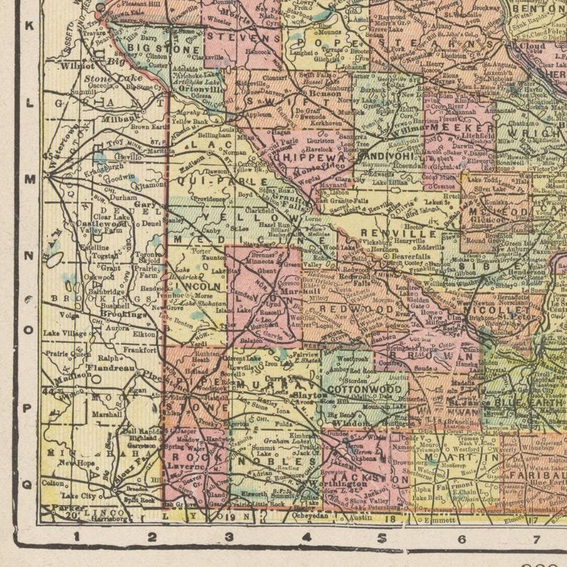 Vintage Minnesota Map: 1800s US State Map Print (digital Download)- DIY ...