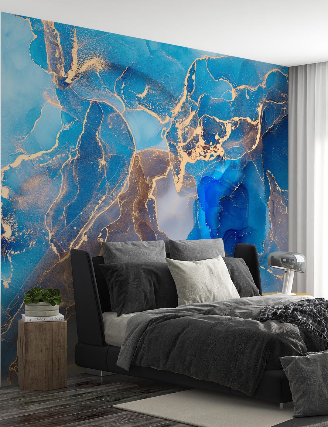 Abstract Turquoise Wallpaper, Aqua Blue Acrylic Marble Texture ...