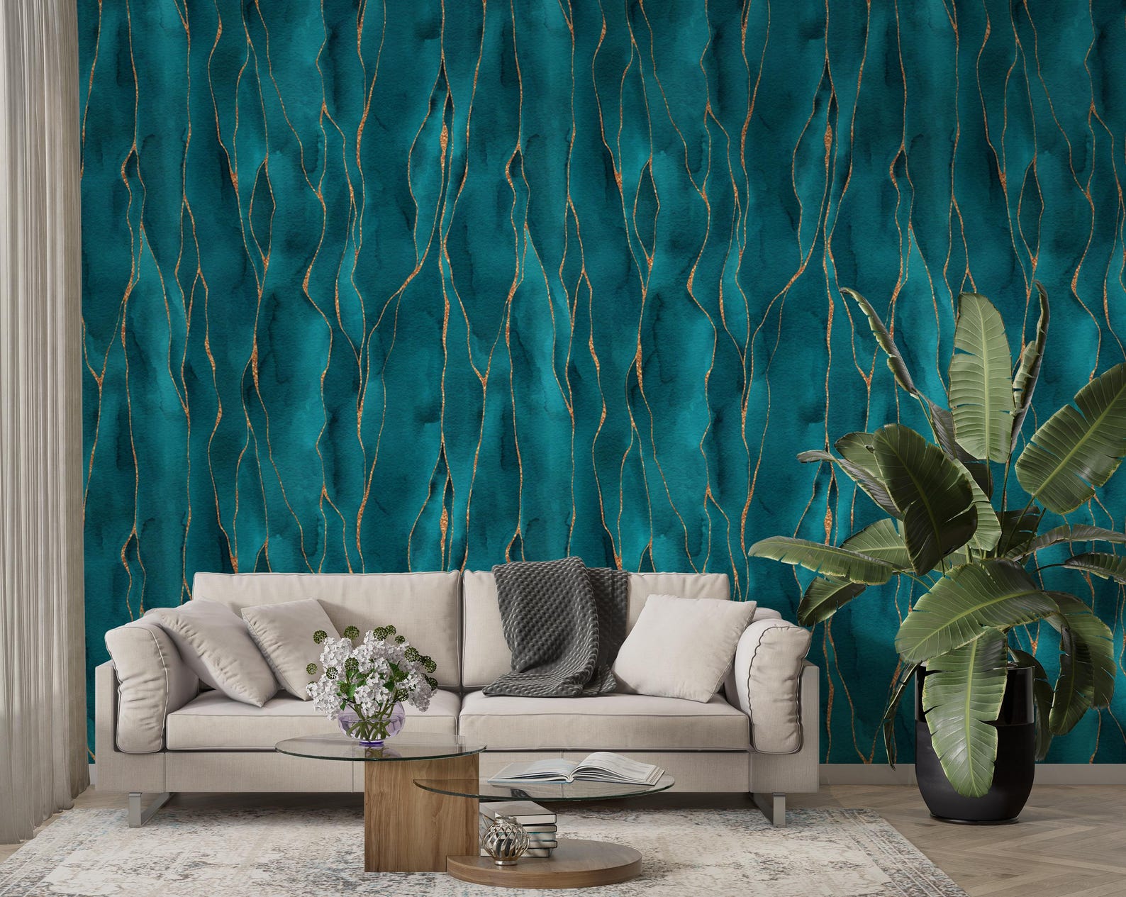Abstract Lines Wallpaper, Peel and Stick Wallpaper, Removable Wallpaper ...