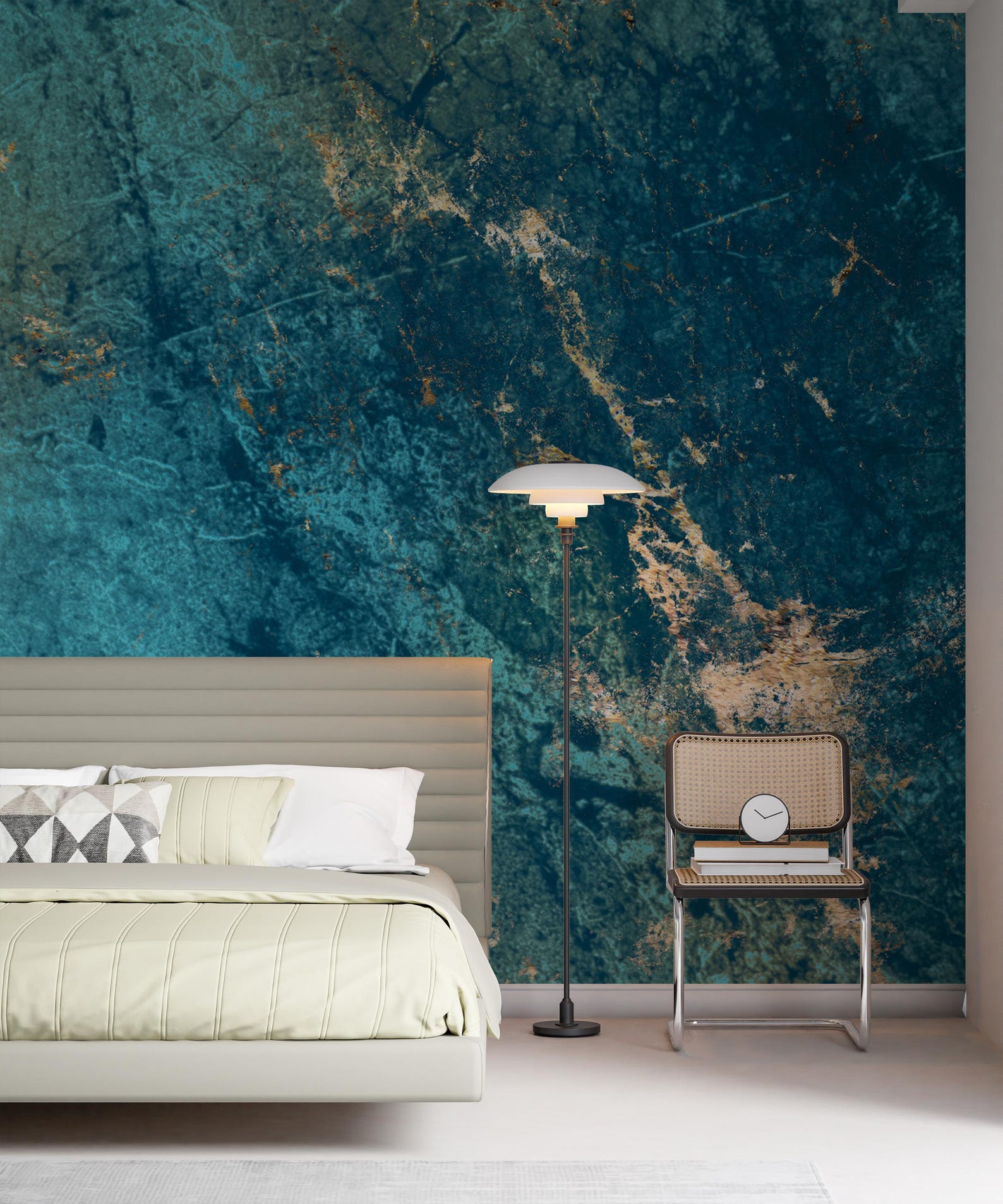 Aqua Blue Color Acrylic Marble Texture Wallpaper, Modern Art Wallpaper ...