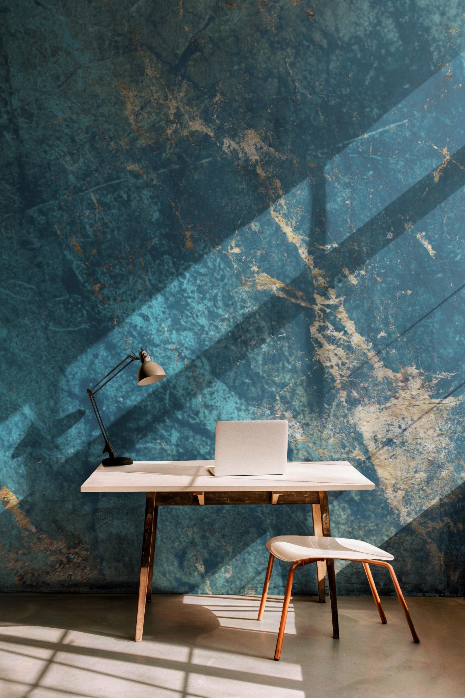 Aqua Blue Color Acrylic Marble Texture Wallpaper, Modern Art Wallpaper ...