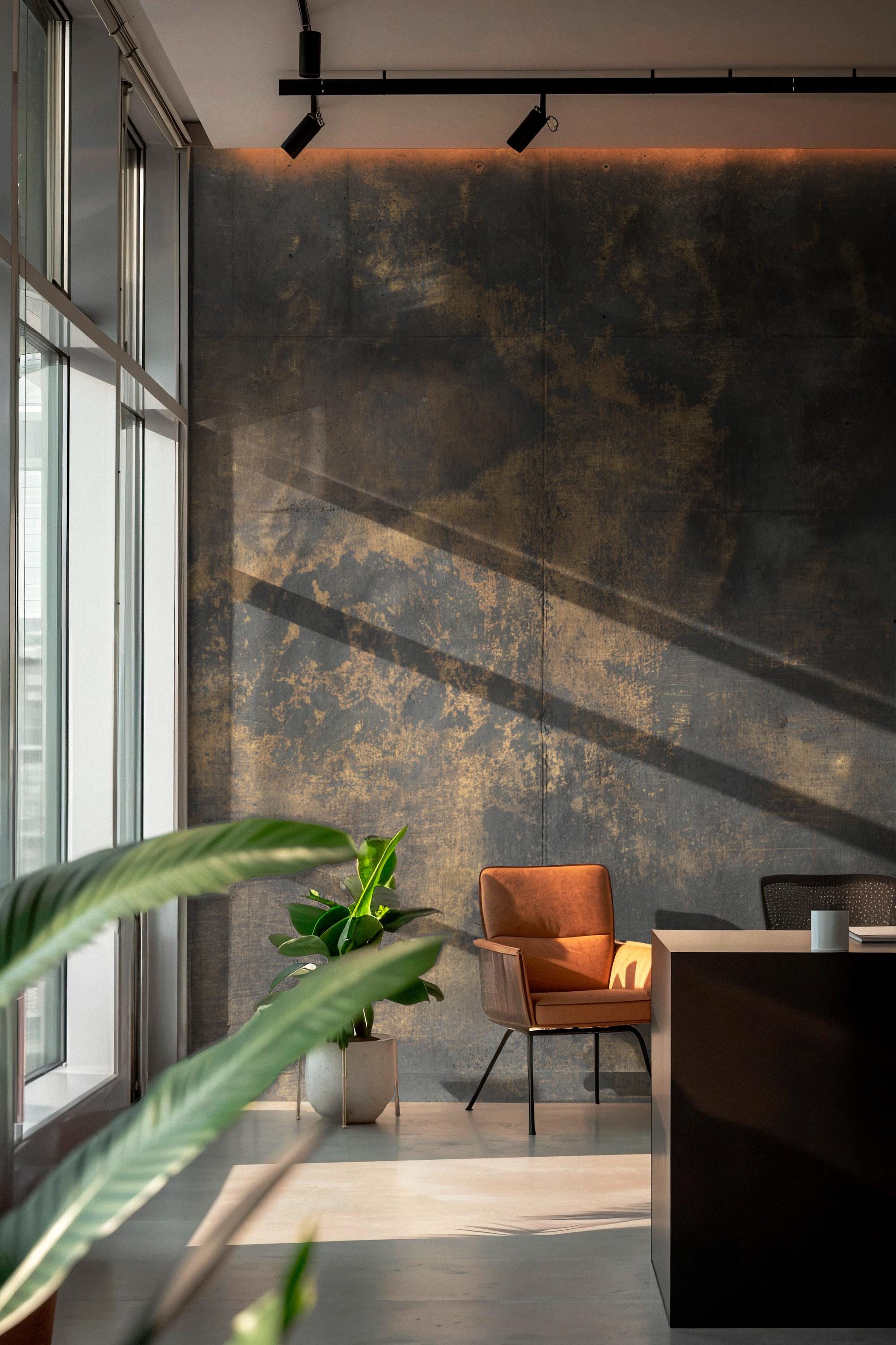 Venetian Bronze Stucco Wallpaper, Modern Abstract Art Texture Wallpaper ...