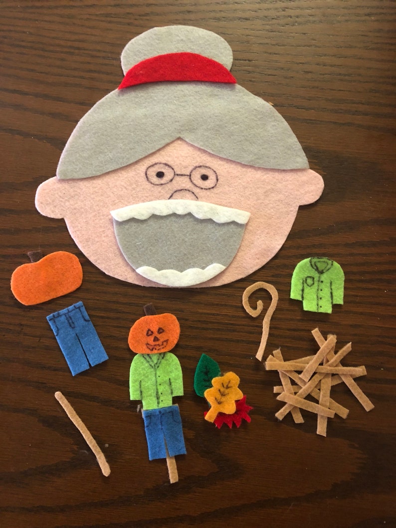 There Was an Old Lady Who Swallowed Some Leaves Flannel/felt Story - Etsy