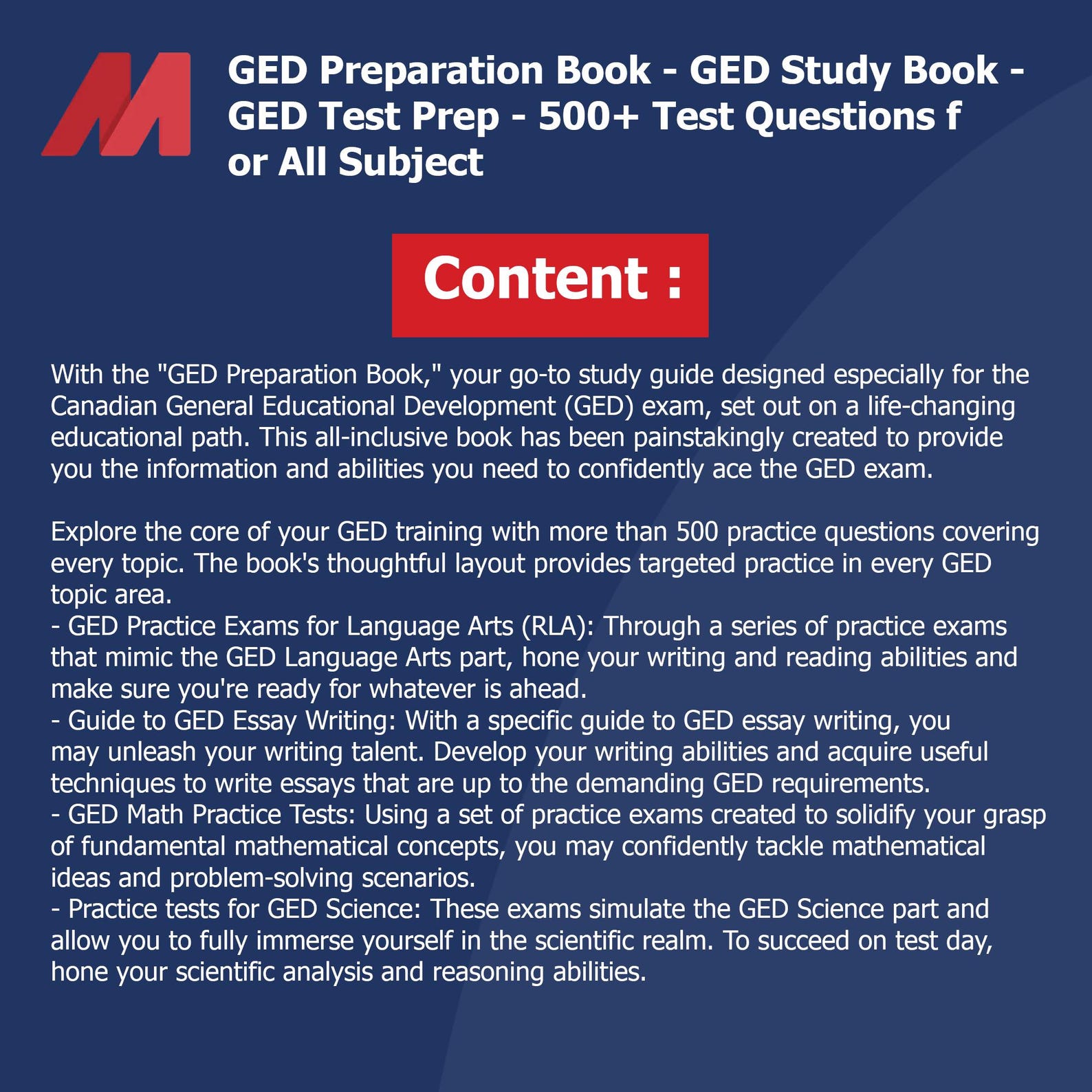 GED Preparation Book - GED Study Book - GED Test Prep - 500+ Test ...