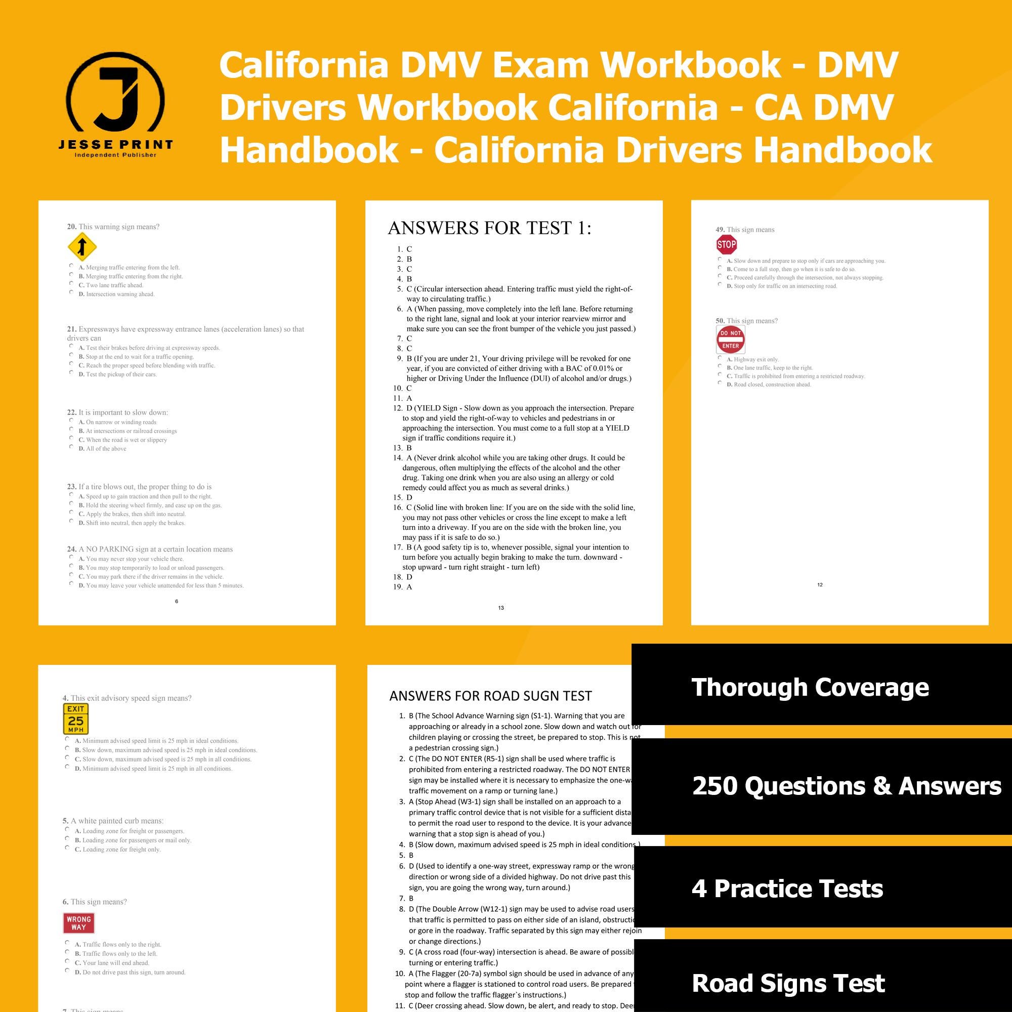 California DMV Exam Workbook - DMV Drivers Workbook California - Ca DMV ...