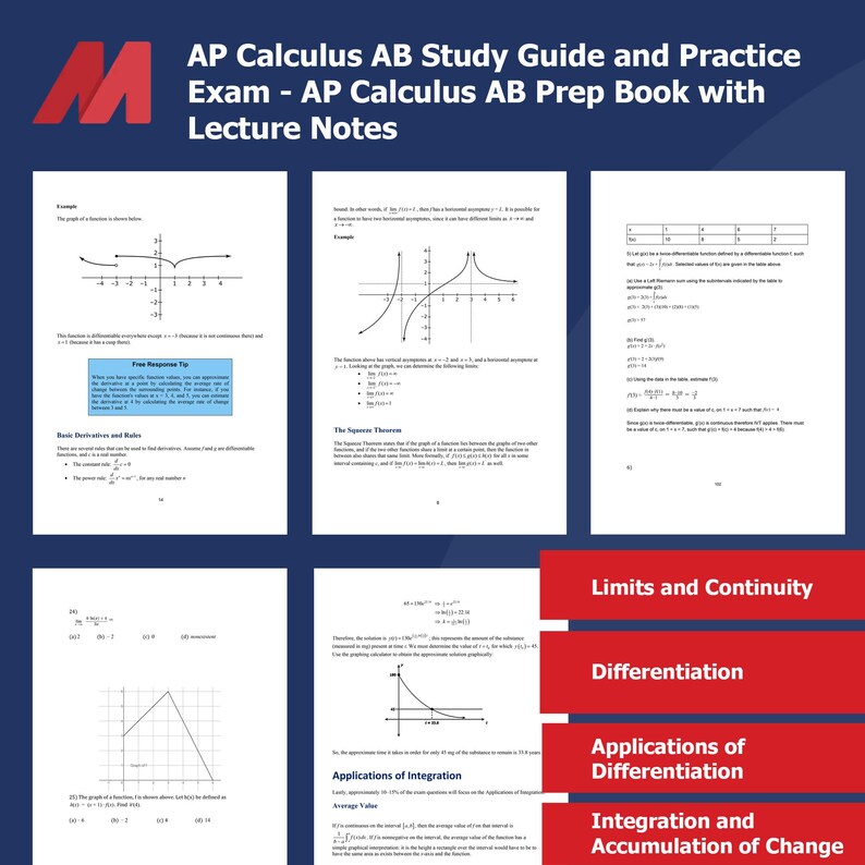 AP Calculus AB Study Guide and Practice Exam - Ap Calculus AB Prep Book ...