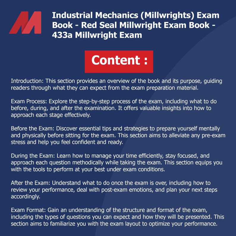 Industrial Mechanics (millwrights) Exam Book - Red Seal Millwright Exam ...