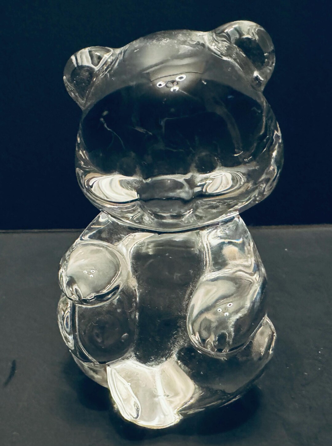 Vintage Fenton Clear Glass Teddy Bear Paperweight - Etsy