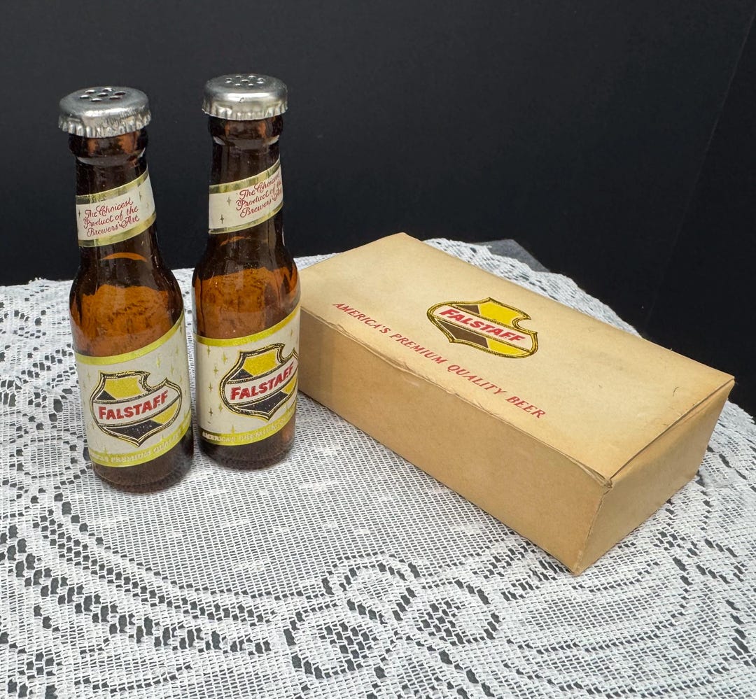 Falstaff Beer Bottle Salt & Pepper Shakers W/original Box - Etsy