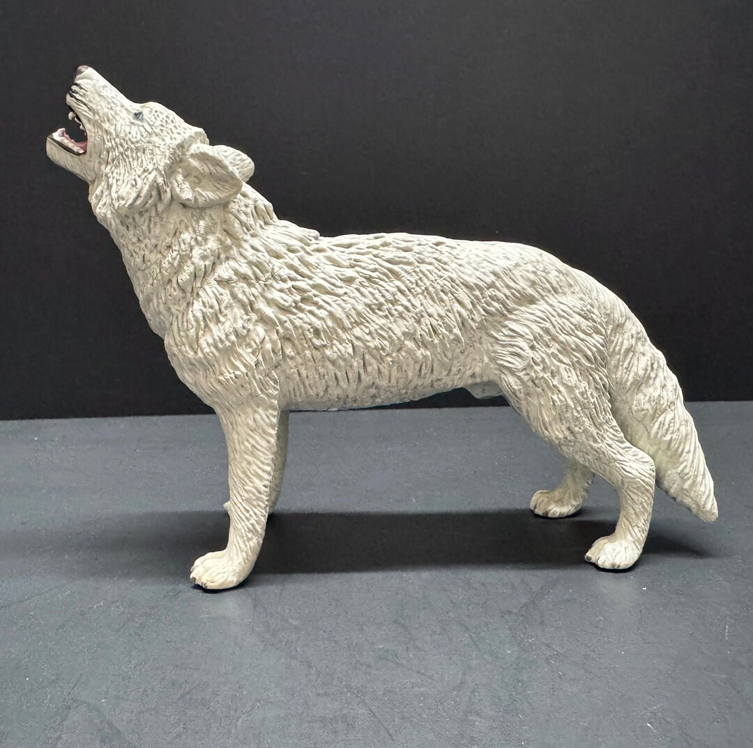 White Plastic Timber Wolf Figure - Etsy