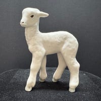 Vintage Ceramic Sheep Lamb Family Set of 3, Highly Textured, 1 Larger ...