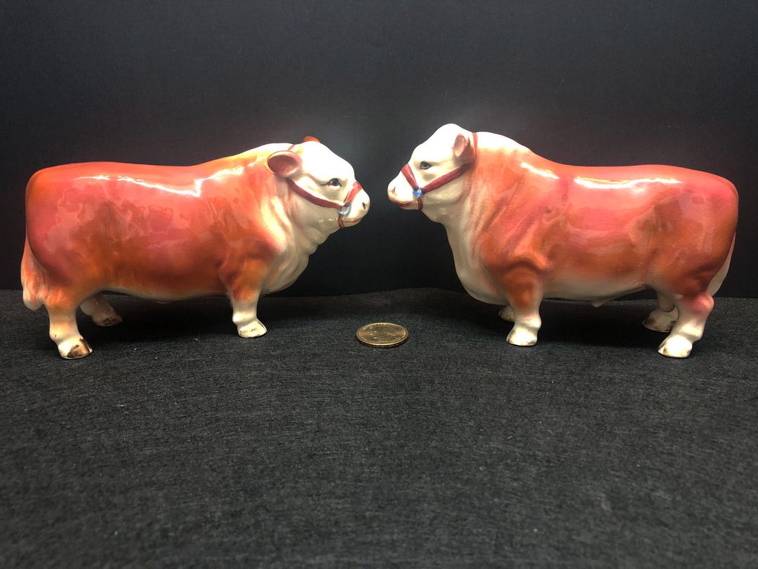Antique/vintage Ceramic Hereford Bull Figurines - Etsy