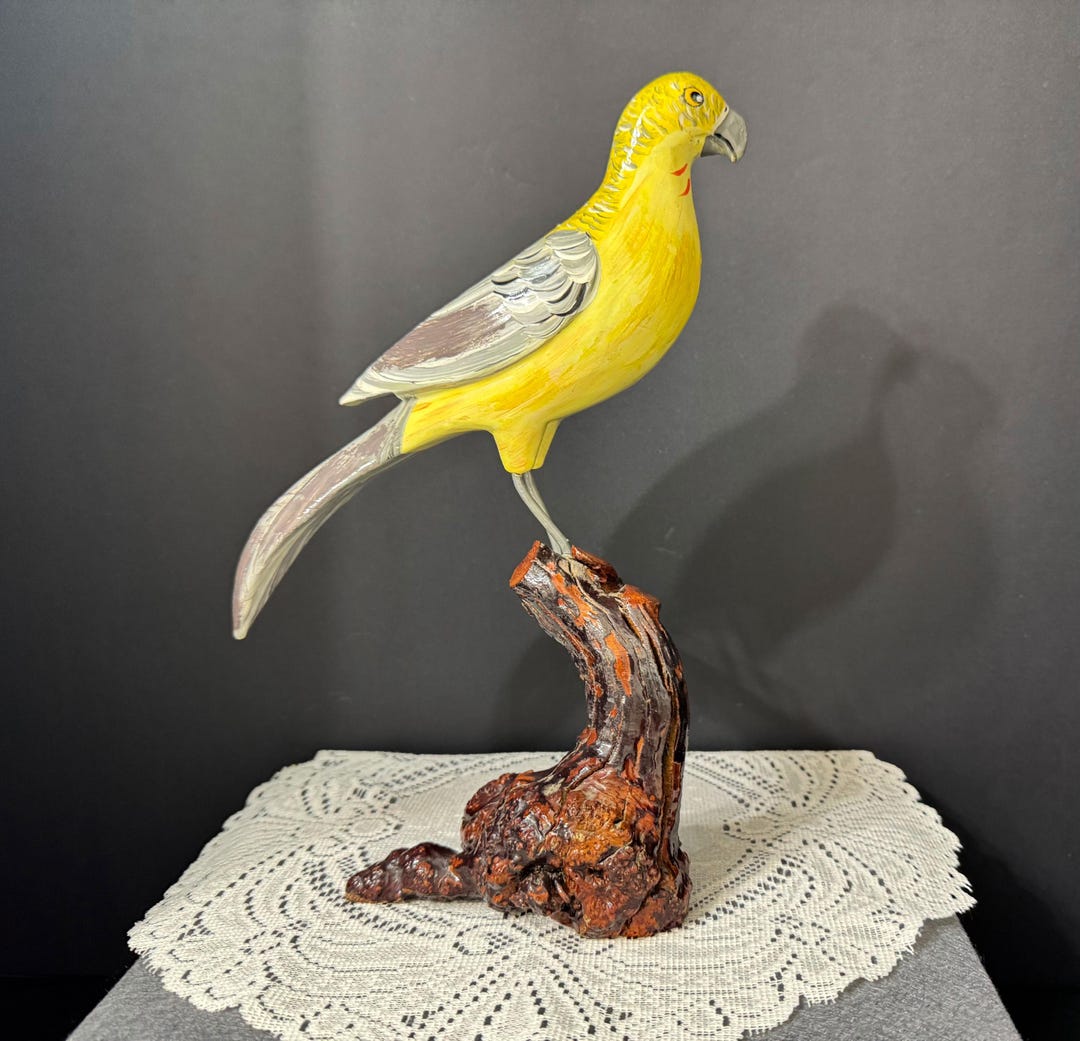 Hand Painted, Folk Art Paper Mache Bird Sculpture - Etsy