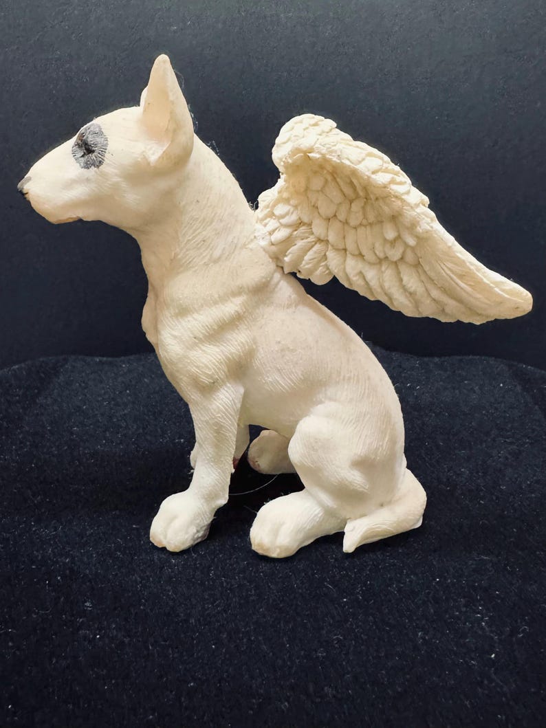 English White Bull Terrier Angel Resin Figurine - Etsy