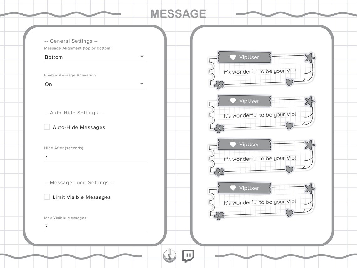 Monochrome Spooky Twitch Chat Widget: Sketch Style Overlay With Alerts ...