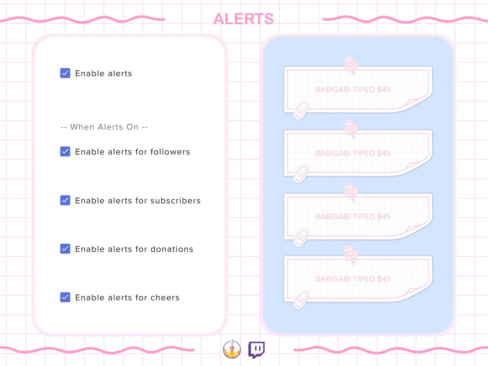 Pastel Scrapbook Twitch Chat Widget: Kawaii Notebook With Stickers ...
