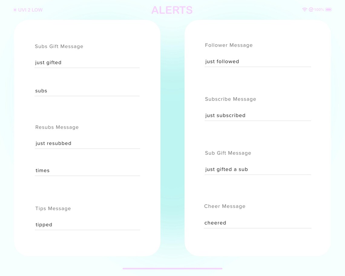 Pastel Glass Twitch Chat Widget: Y2k Dreamy Overlay With Custom Alerts ...