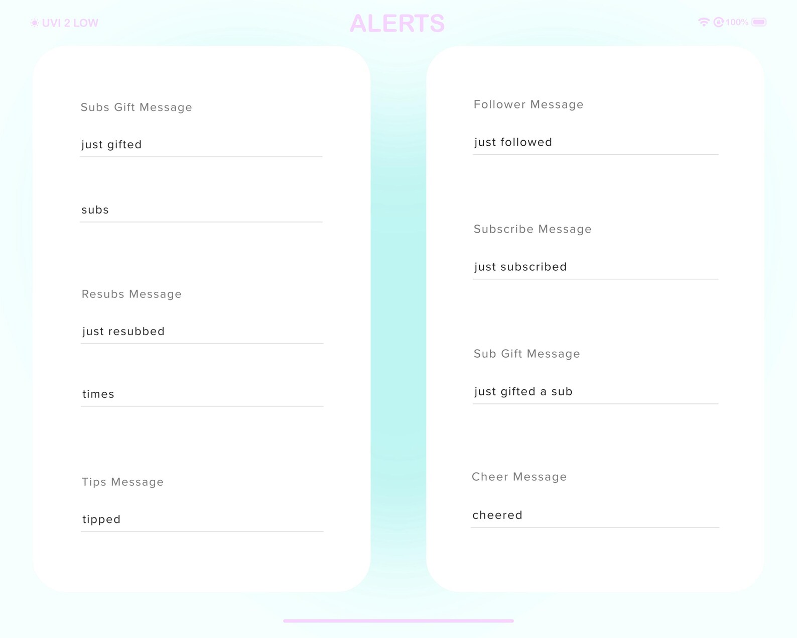 Pastel Glass Twitch Chat Widget: Y2k Dreamy Overlay With Custom Alerts ...