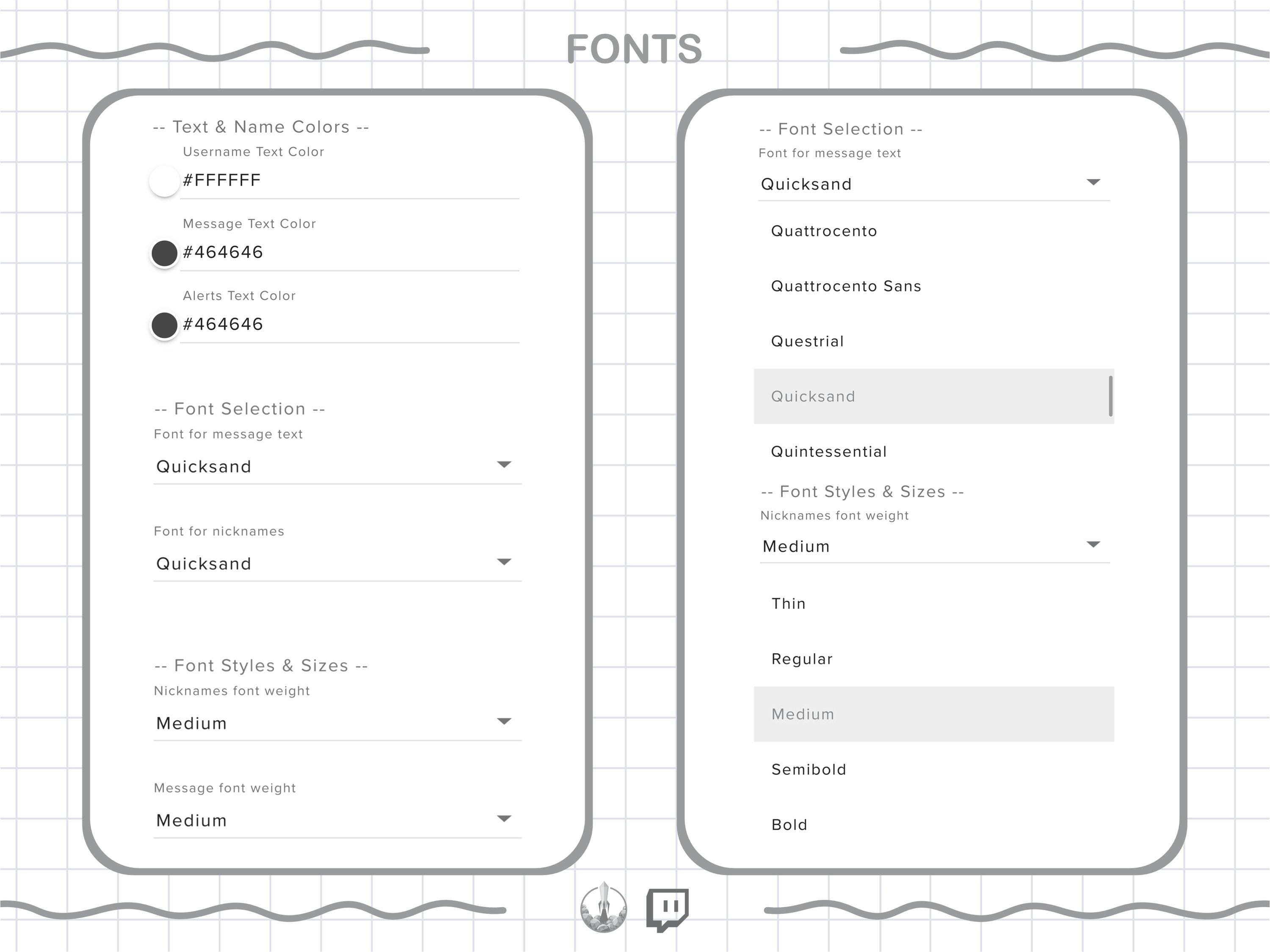 Monochrome Spooky Twitch Chat Widget: Sketch Style Overlay With Alerts ...