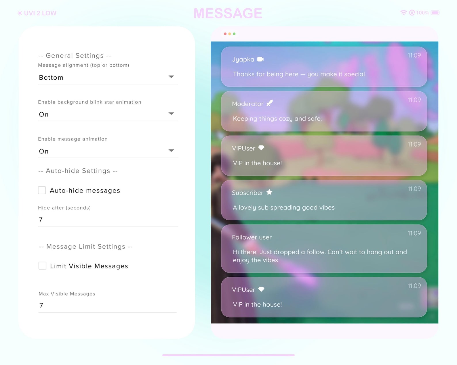 Pastel Glass Twitch Chat Widget: Y2k Dreamy Overlay With Custom Alerts ...