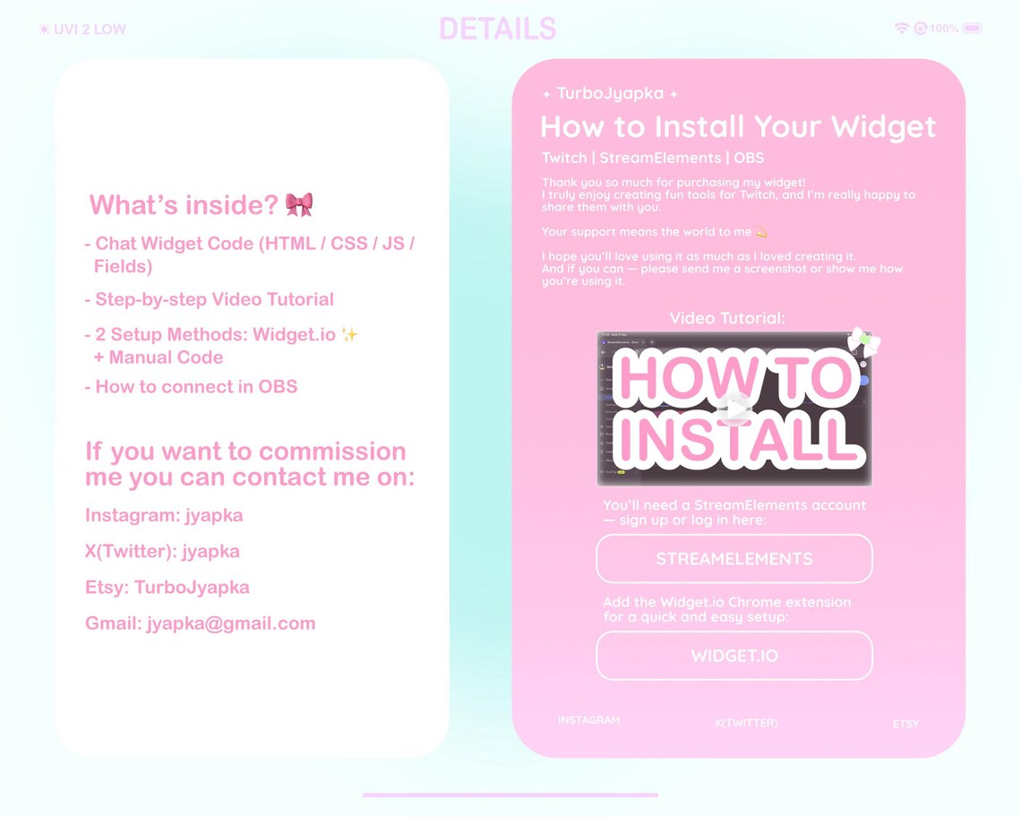 Pastel Glass Twitch Chat Widget: Y2k Dreamy Overlay With Custom Alerts ...