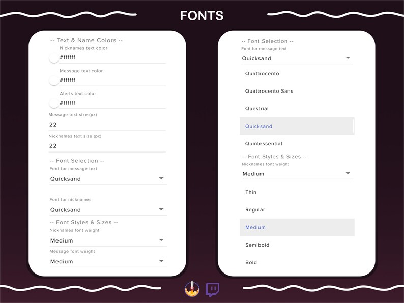 Winter Victorian Bow Twitch Chat Widget: Coquette Overlay With Custom ...