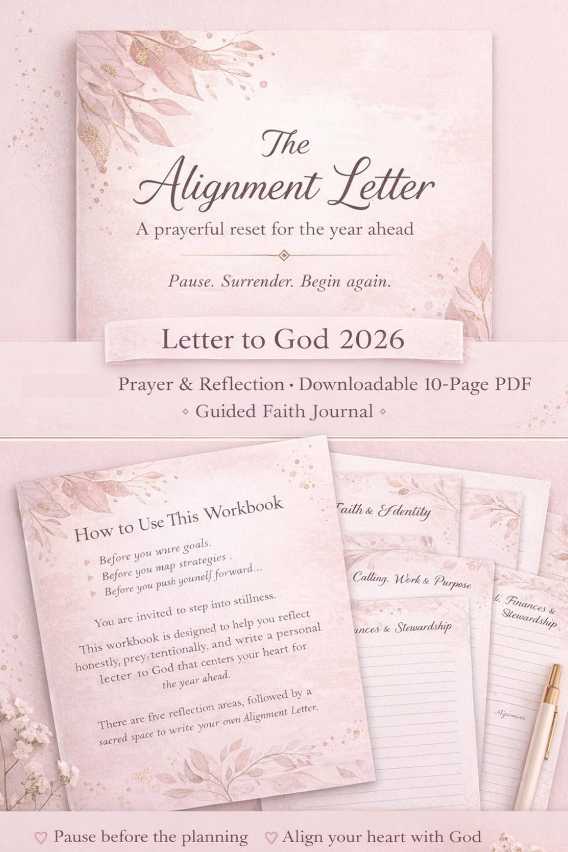 Carta a Deus 2026 - Diário de Oração Imprimível, Caderno de Exercícios ...