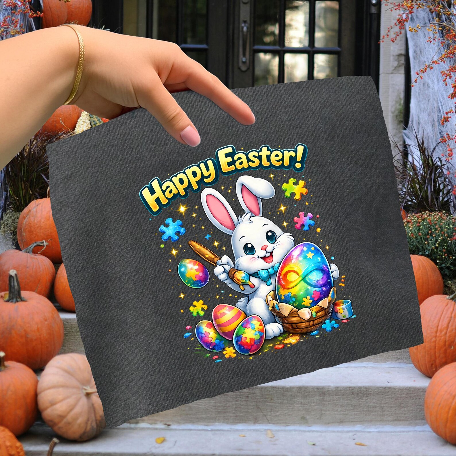 Easter Bunny & Autism Awareness PNG, Cute Easter Digital Download ...