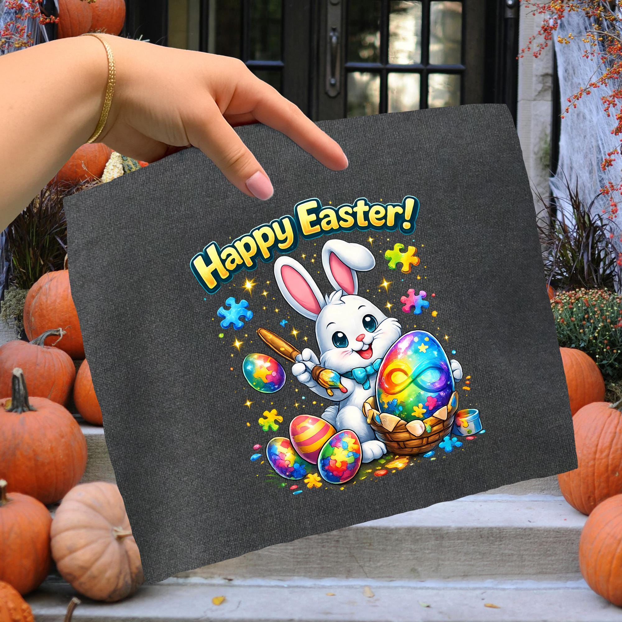 Easter Bunny & Autism Awareness PNG, Cute Easter Digital Download ...