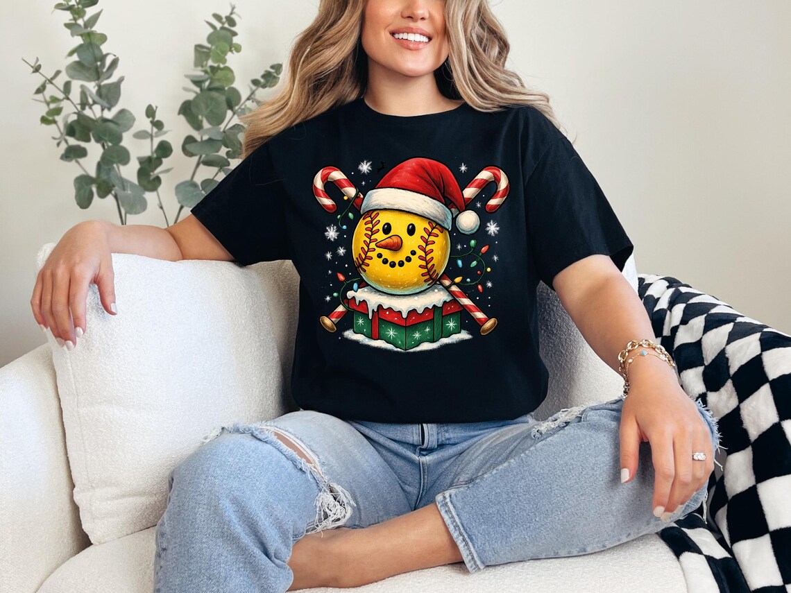 Christmas Softball PNG | Snowman Softball Sublimation | Holiday Sports ...