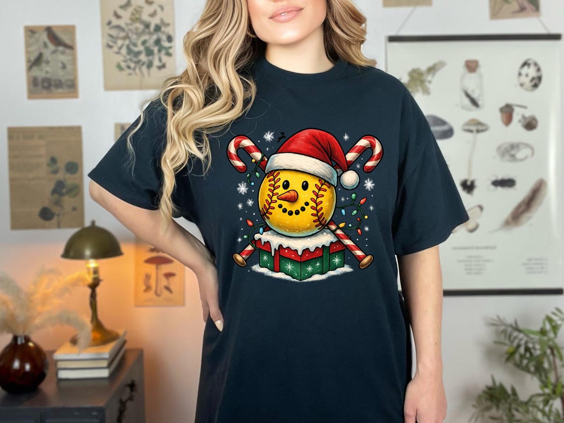 Christmas Softball PNG | Snowman Softball Sublimation | Holiday Sports ...