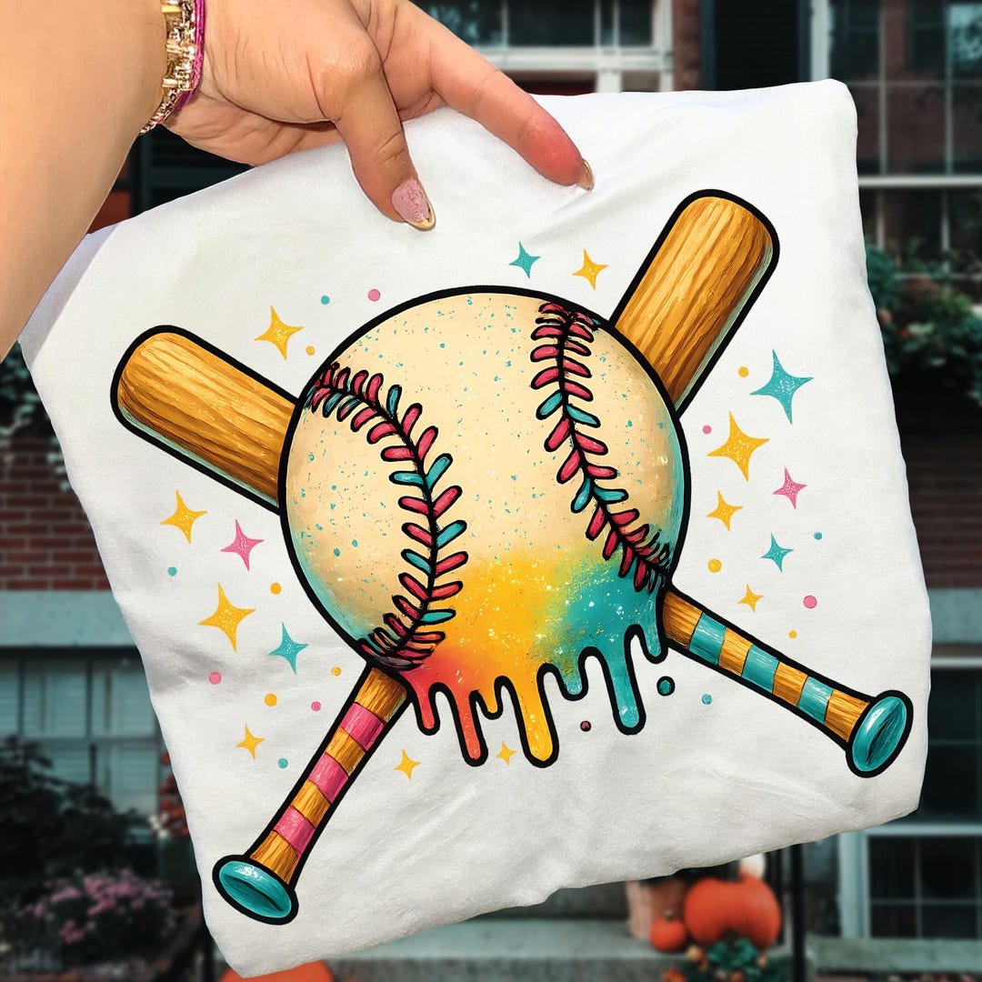Drippy Baseball PNG | Colorful Baseball Sublimation Design | Sports ...