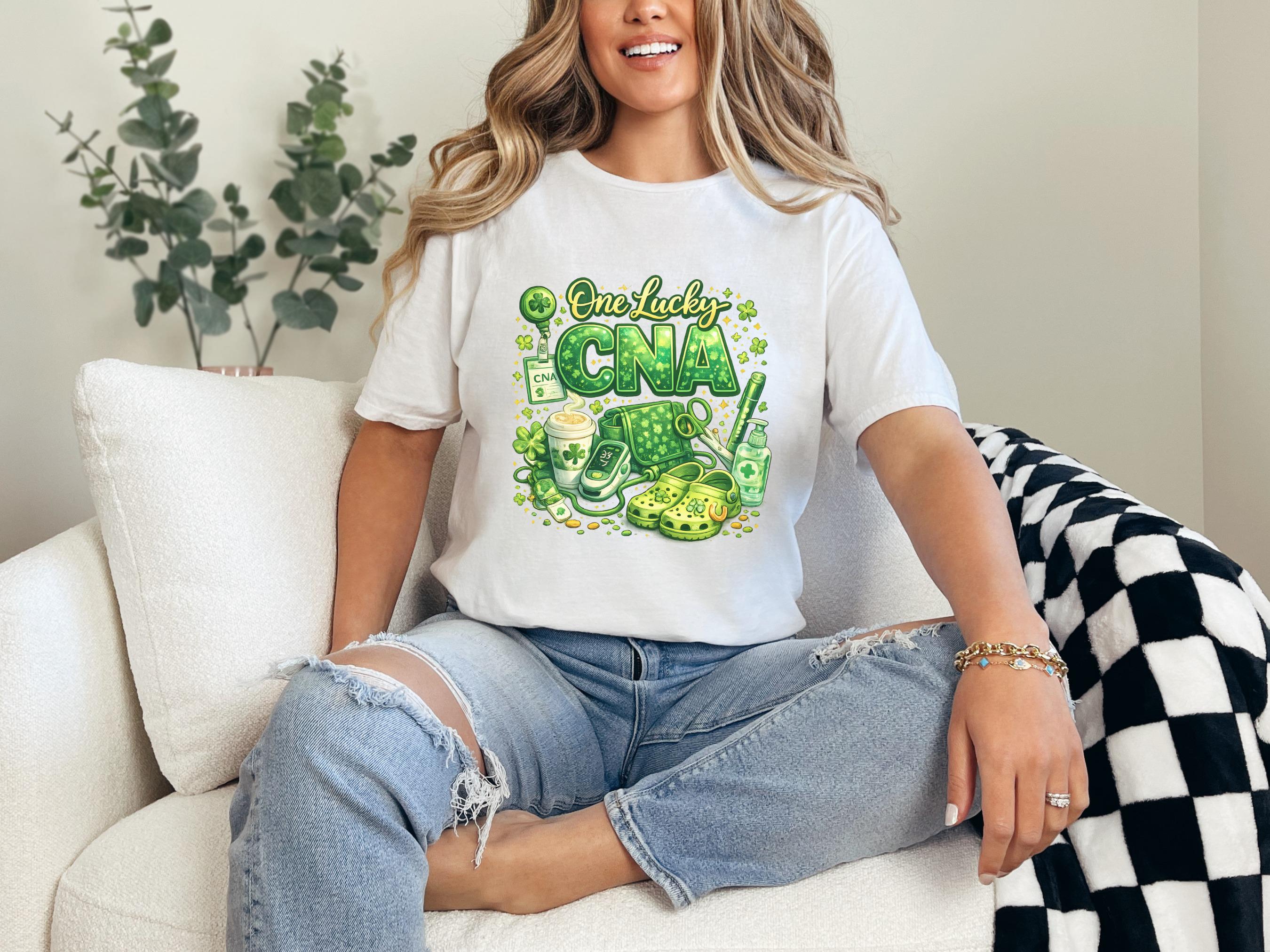 One Lucky CNA St Patricks Day Digital PNG, Certified Nursing Assistant ...