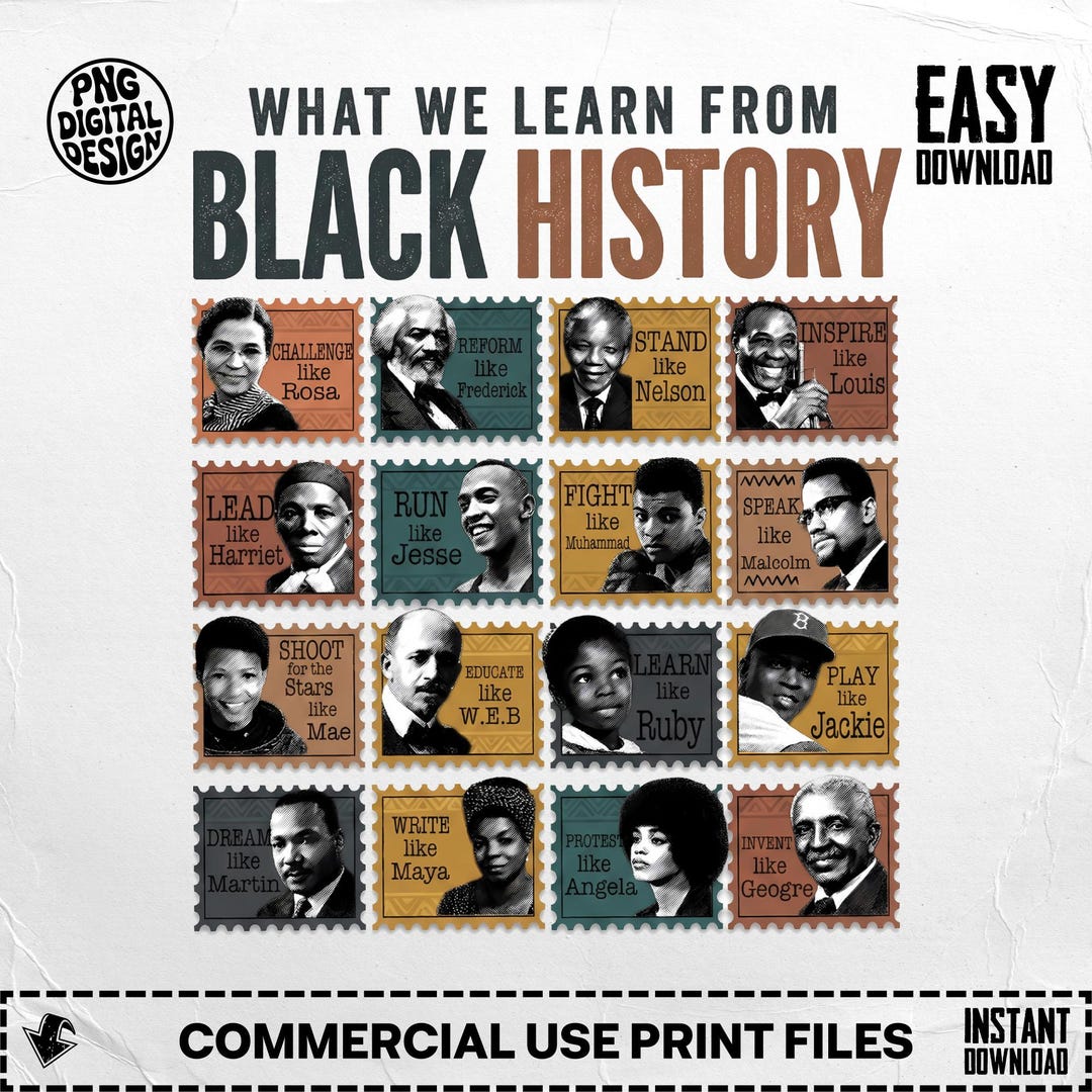 Black History PNG, Digital Download, Famous Figures, Rosa Parks ...