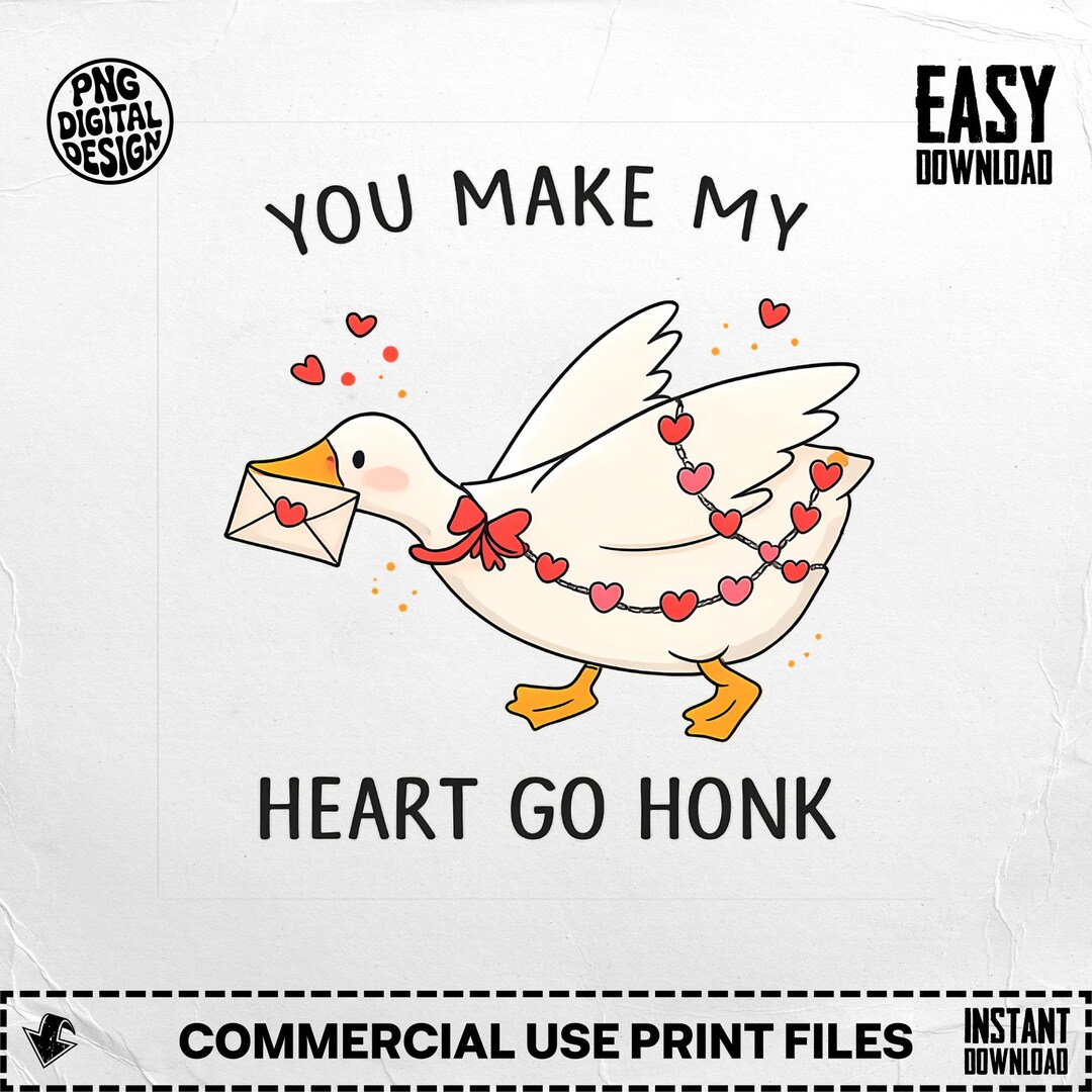 Duck Valentine PNG, Funny Goose Download, Honk Heart Clipart ...