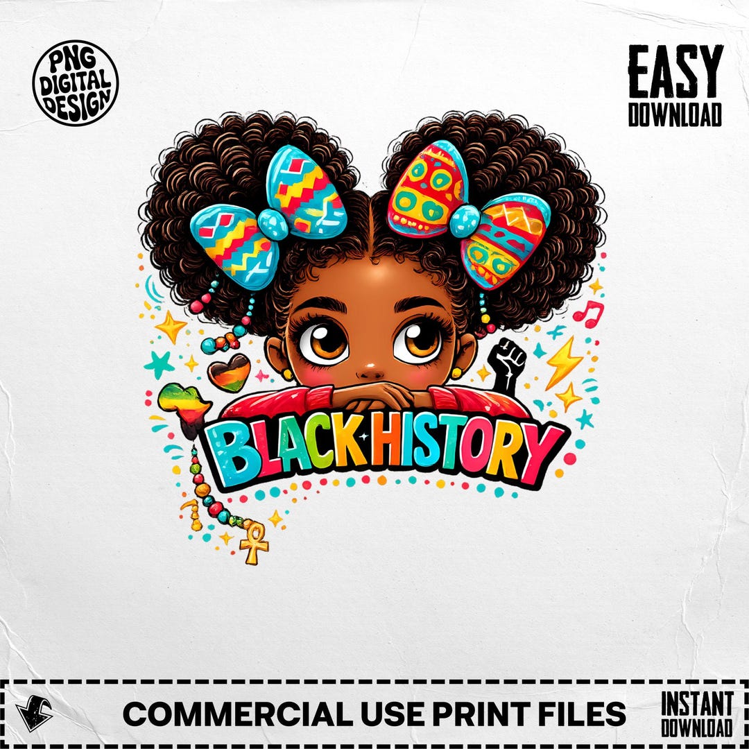 Black History PNG, Cute Girl Digital Art, Afro Design, Commercial Use ...