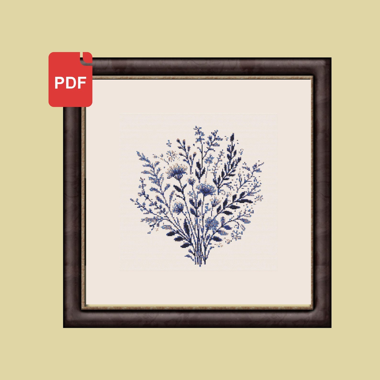 Simple Flowers Cross Stitch Pattern. Downloadable Digital Printed PDF ...