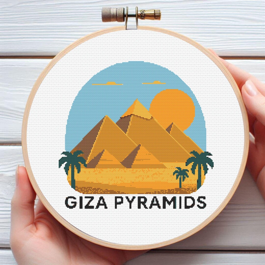 Giza Pyramids Cross Stitch Pattern – Egypt Architecture (PDF Pattern ...
