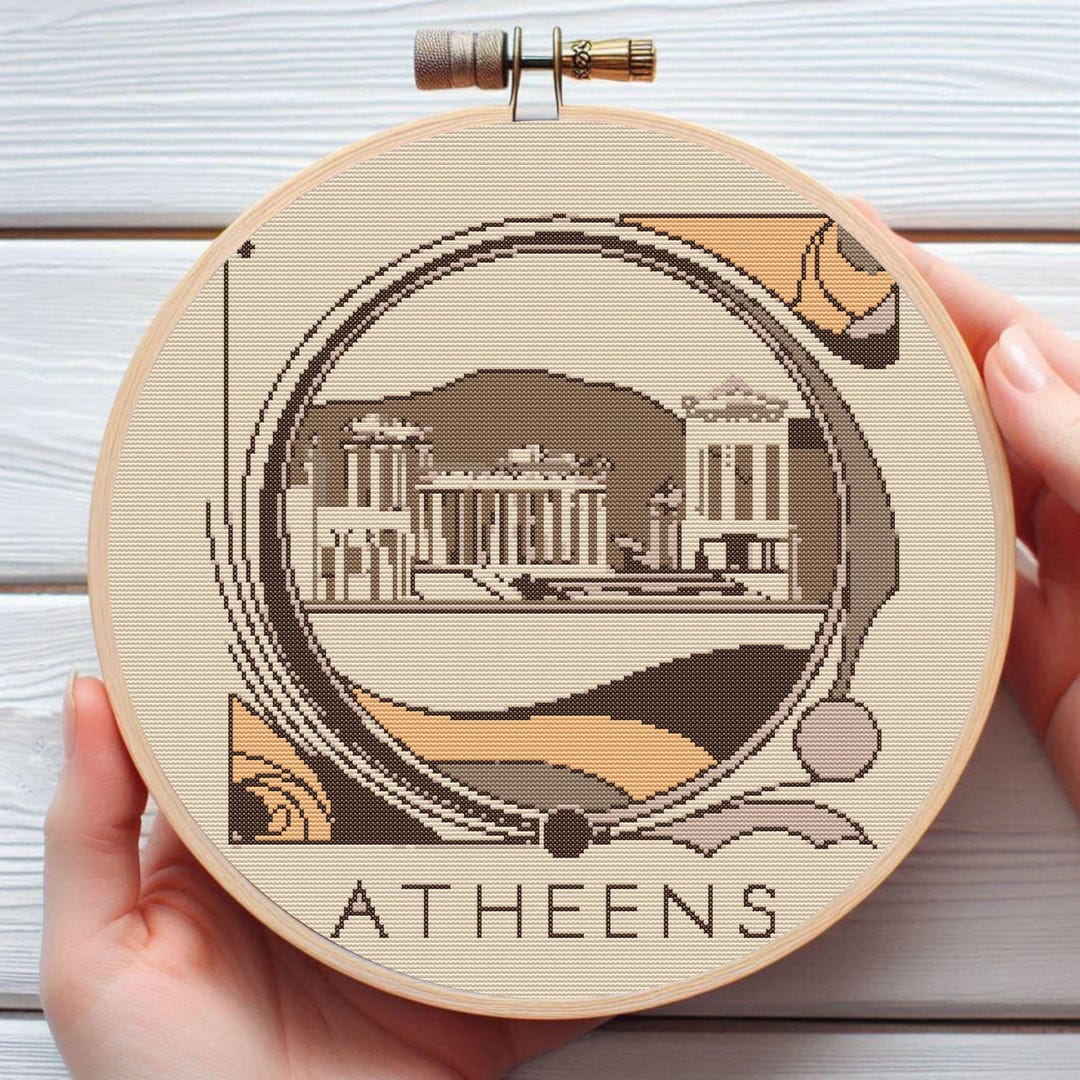 Athens Cross Stitch Pattern - Downloadable Digital Printed PDF Design ...