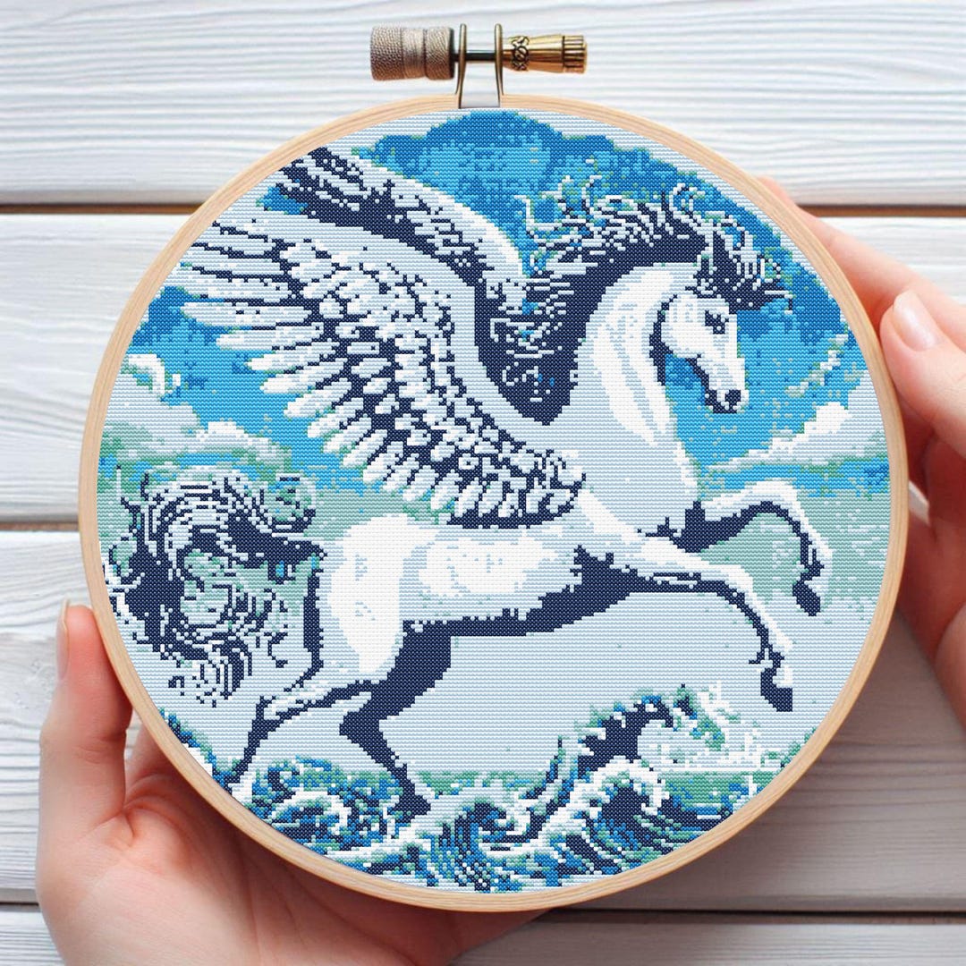 Pegasus Cross Stitch Pattern - Mythical Winged Horse Downloadable ...