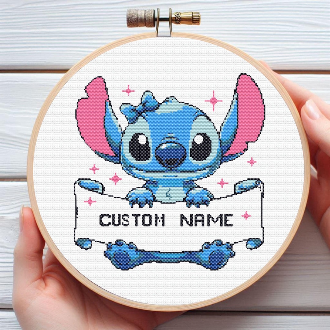 Personalized Stitch Cross Stitch Pattern | 140x140 Stitches | 8 Colors ...